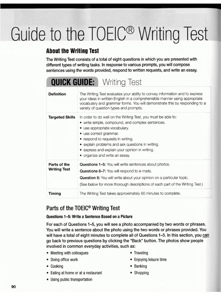 TOEIC Writing A Sentence Based On Picture | PDF | Adverb | Noun