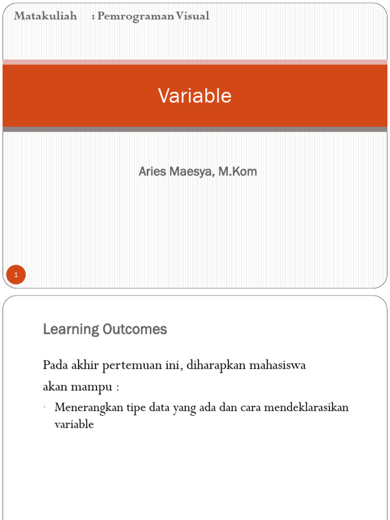 Chapter 4-Variable | PDF | Komputer