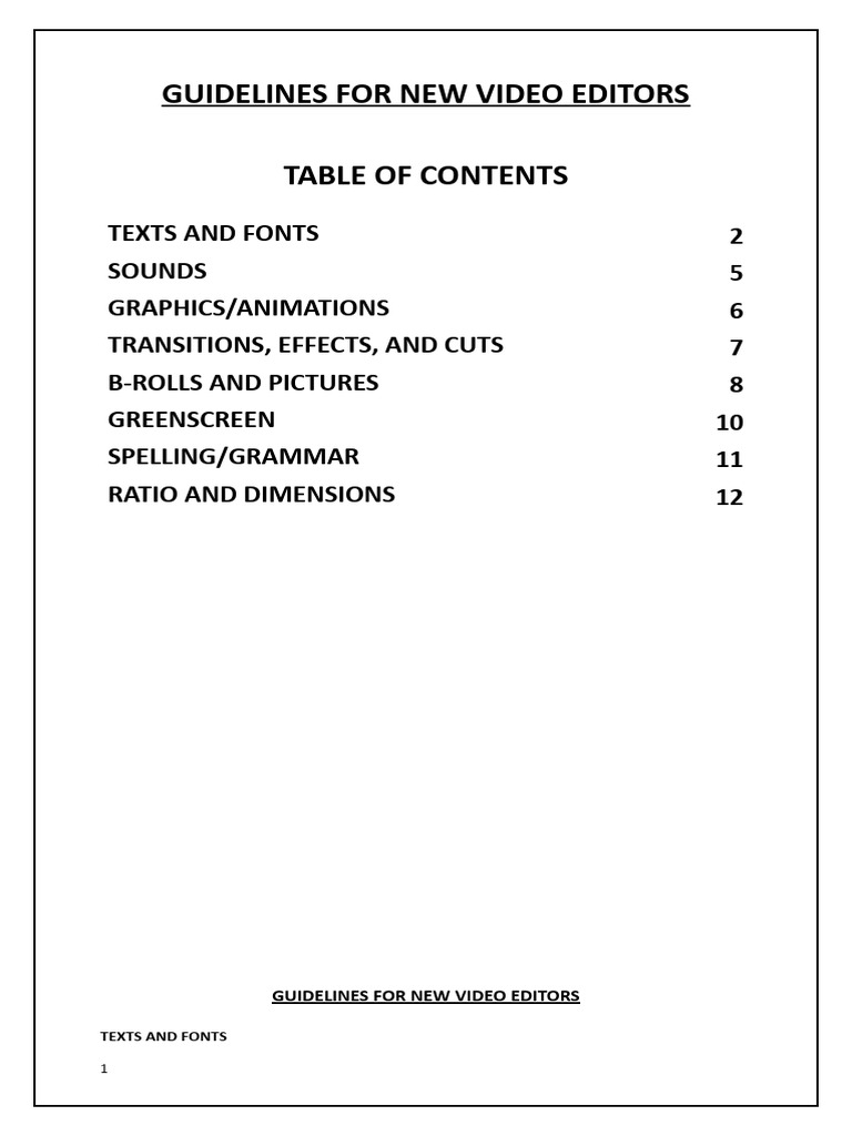 Short Form Video Editor Guideline Finalized 2023 | PDF | Video