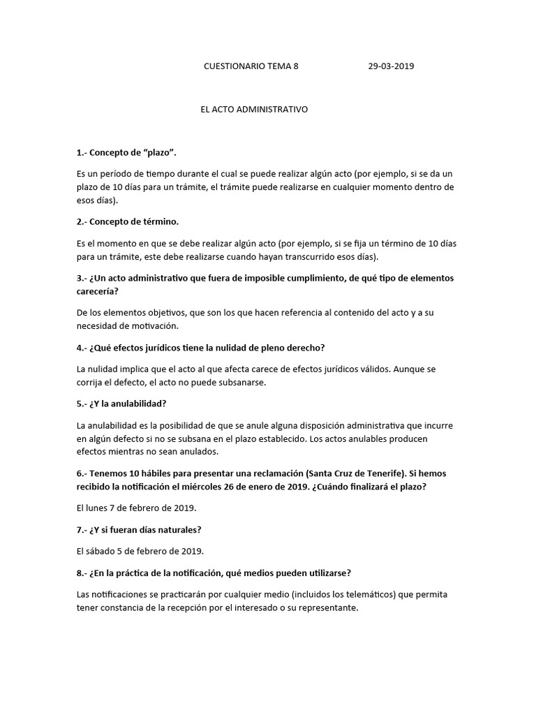 Cuestionario Tema 8 GTJ | PDF | Regulación | Justicia