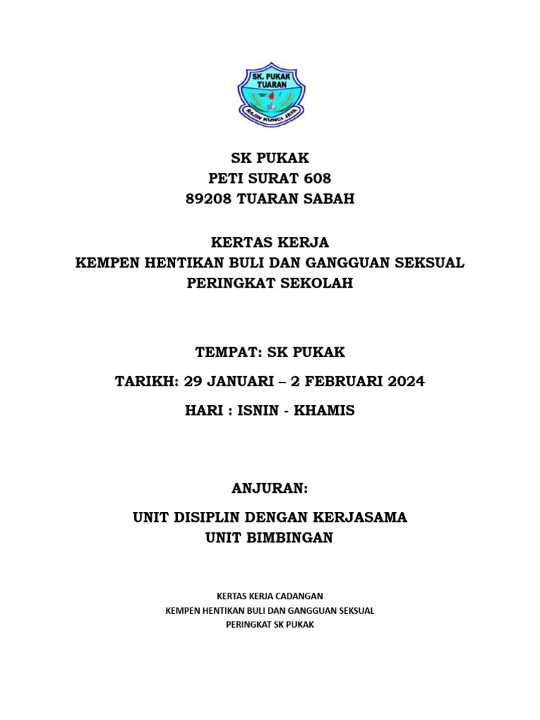 Kertas Kerja Buli 2024 | PDF