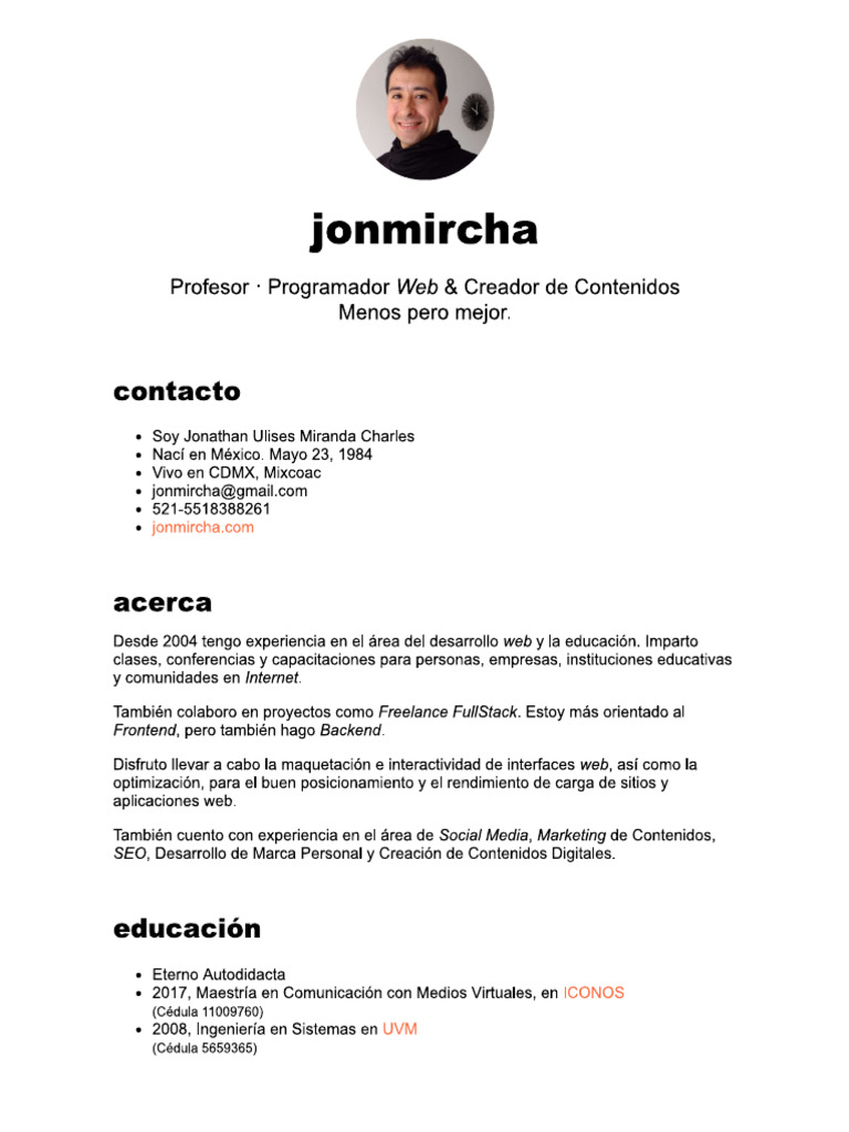 Jonmircha CV | PDF