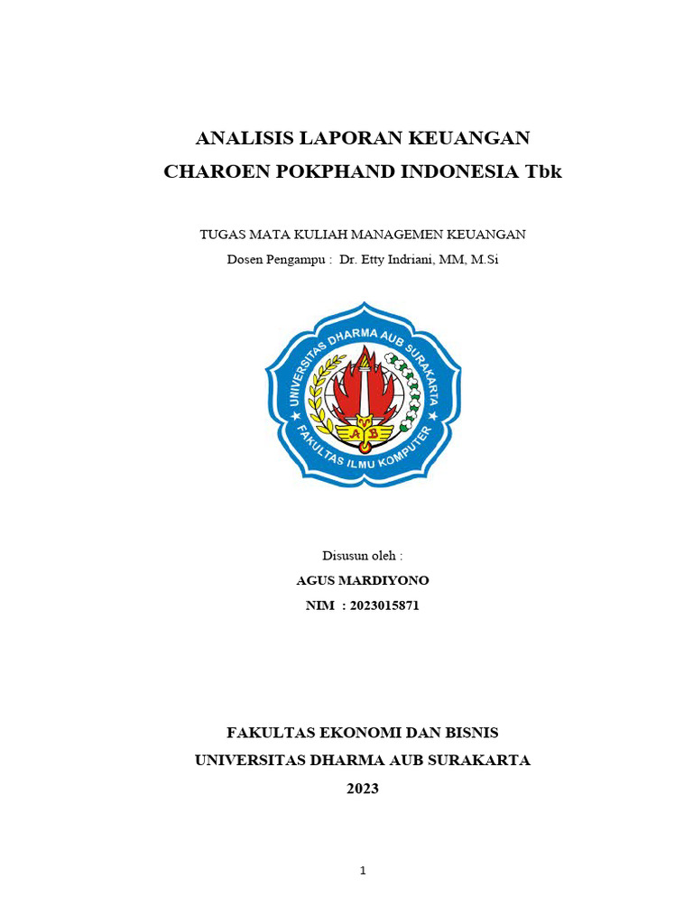Analisis Keuangan Charoen Pokphand Tbk | PDF