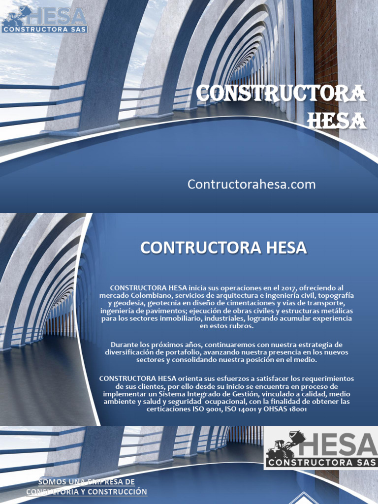 Brochure Constructora Hesa 2020 | PDF | Topografía | Ingeniería