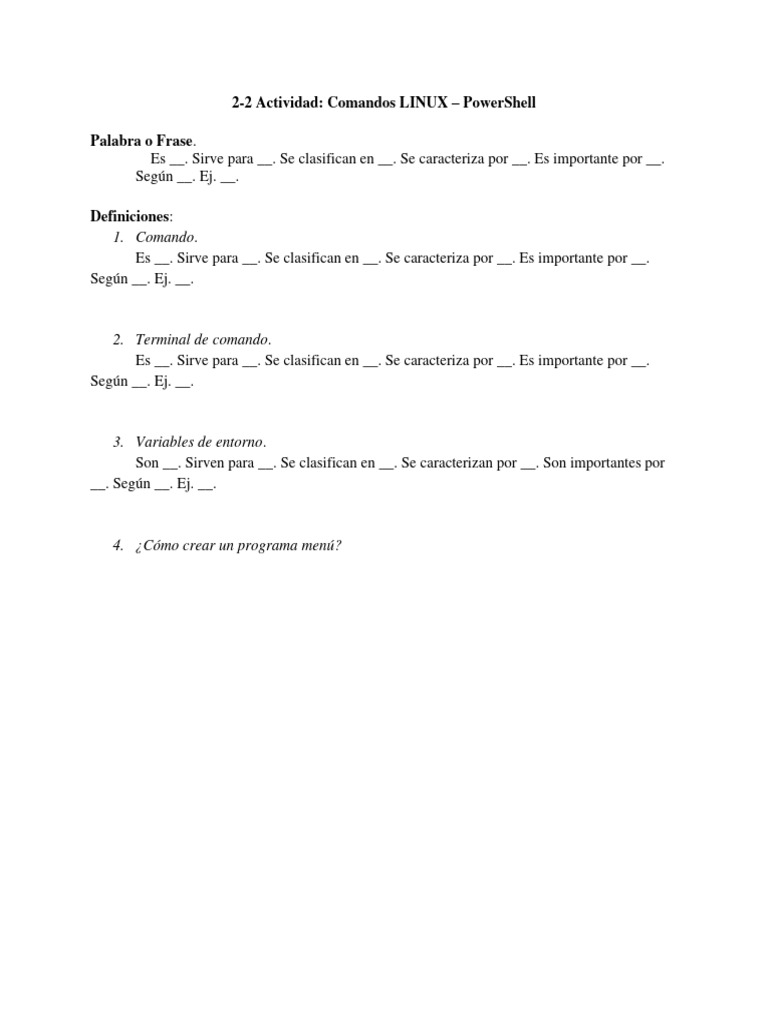 2-3 Actividad Comandos GNU-Linux - PowerShell | PDF | Archivo de computadora | Tecnología de ...