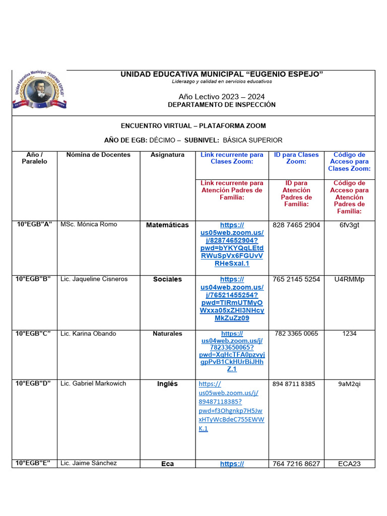 Décimo-Egb-Subnivel Superior | PDF