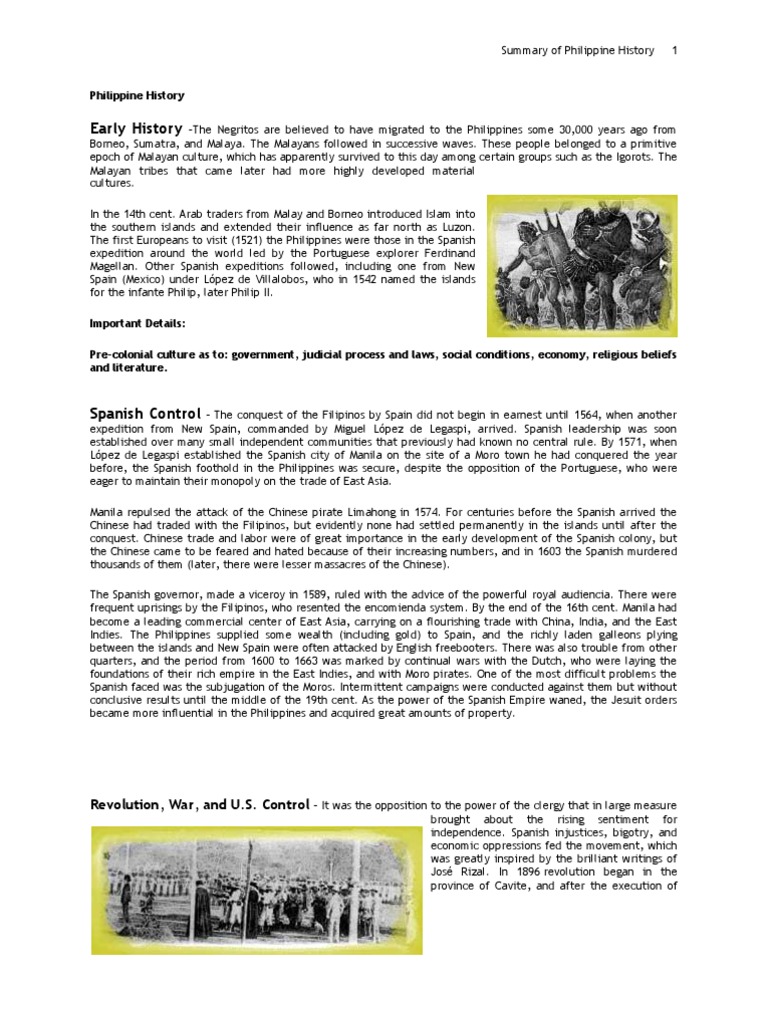 Overview of Philippine History Summary | PDF | Philippines | Government
