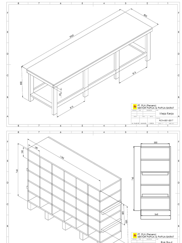 Drawing Meja Rak ACC | PDF