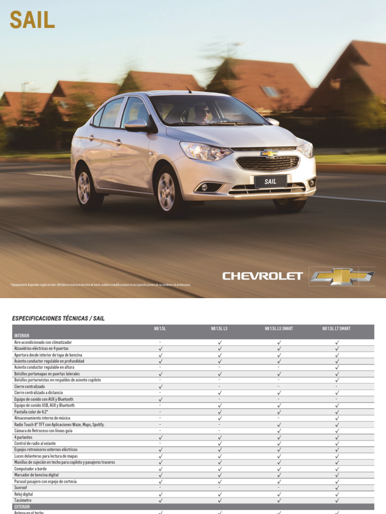 Ficha Tecnica Sail | PDF | Eje | Vehículos de ruedas