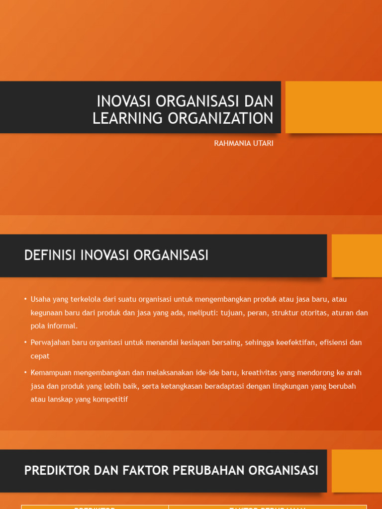 Pert 16 Audio Inovasi Organisiasi Dan Learning Org | PDF | Karier ...