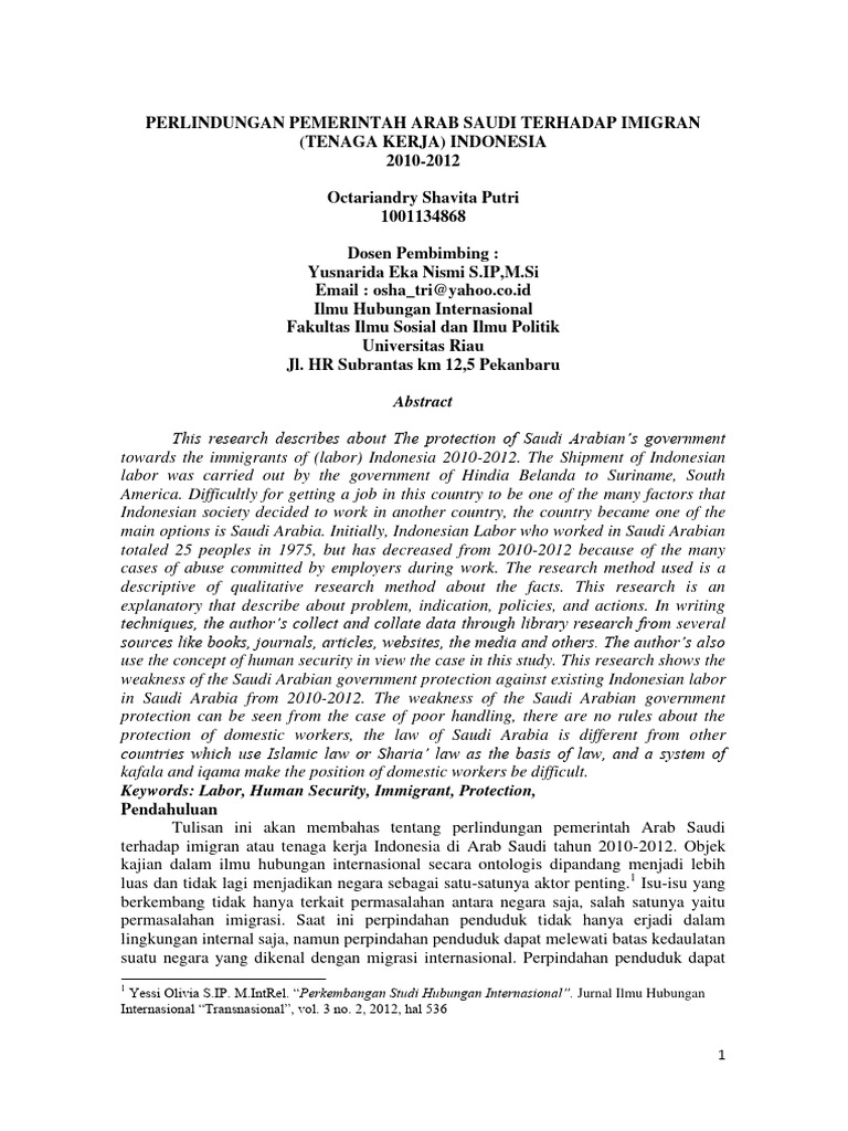 Perlindungan TKI di Arab Saudi | PDF