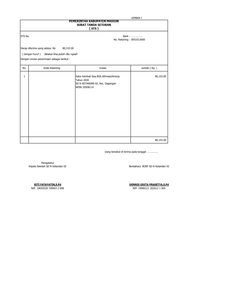 Contoh Sts Bos 23 | PDF