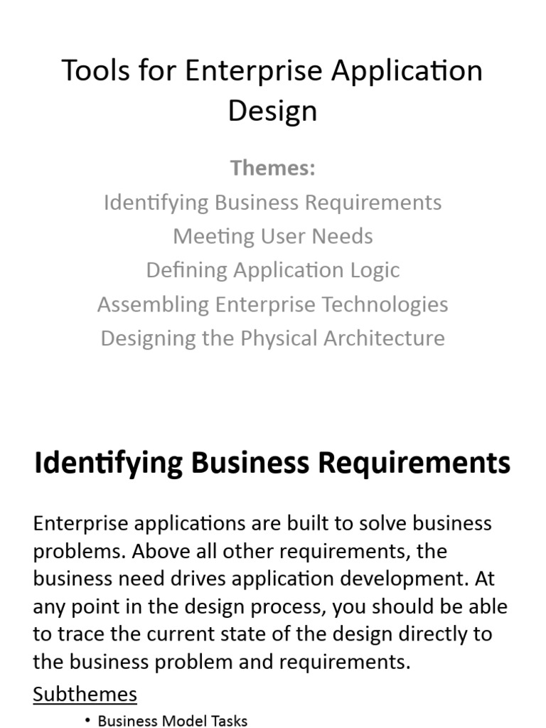 5tools For Enterprise Application Design Pdf Conceptual Model