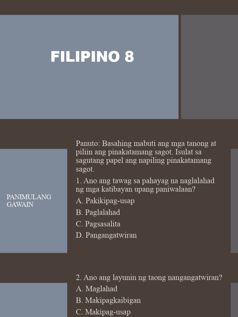 Pagsang Ayon Pagsalungat | PDF