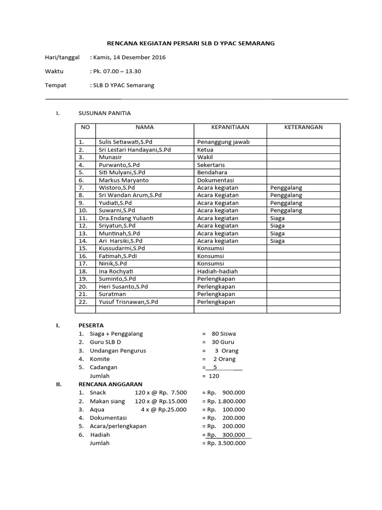Jadwal Persari | PDF