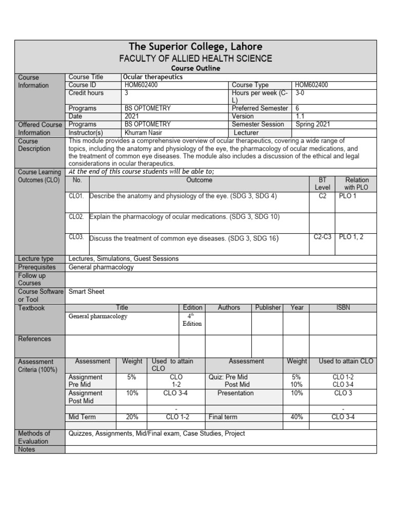 Ocular Therapeutics Module | PDF | Ophthalmology | Human Eye