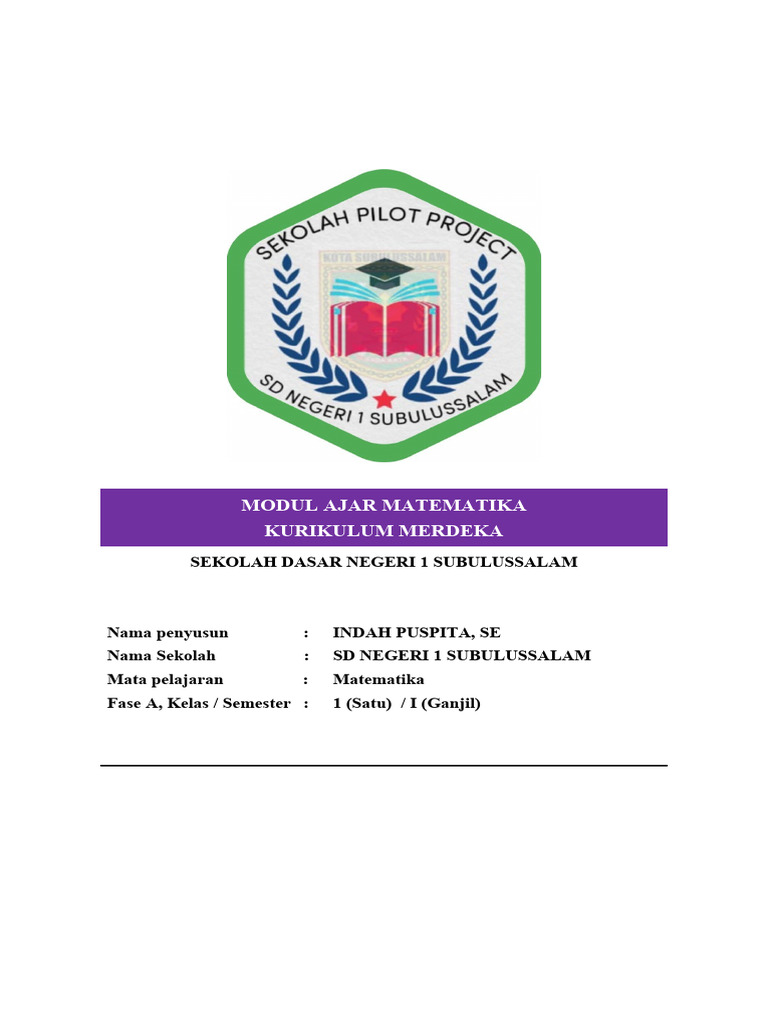 Modul Ajar MTK 1 | PDF