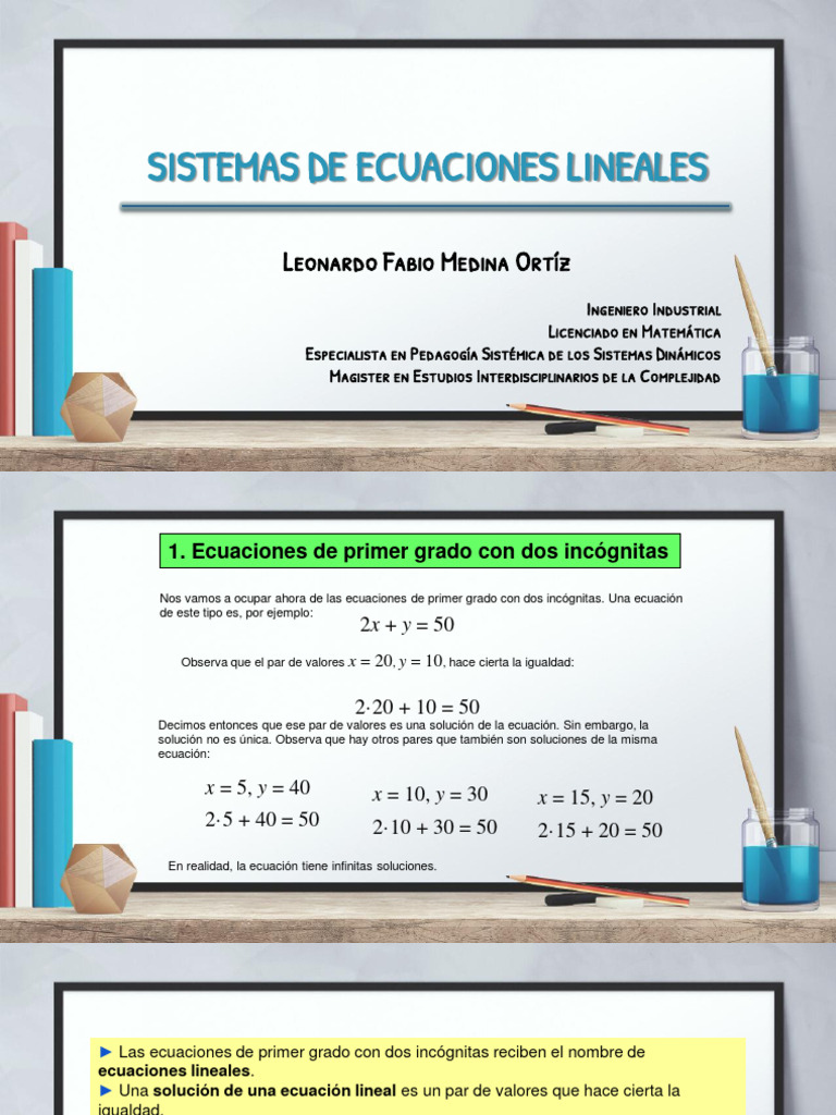 Sistemas de Ecuaciones | PDF | Ecuaciones | Sistema de ecuaciones lineales