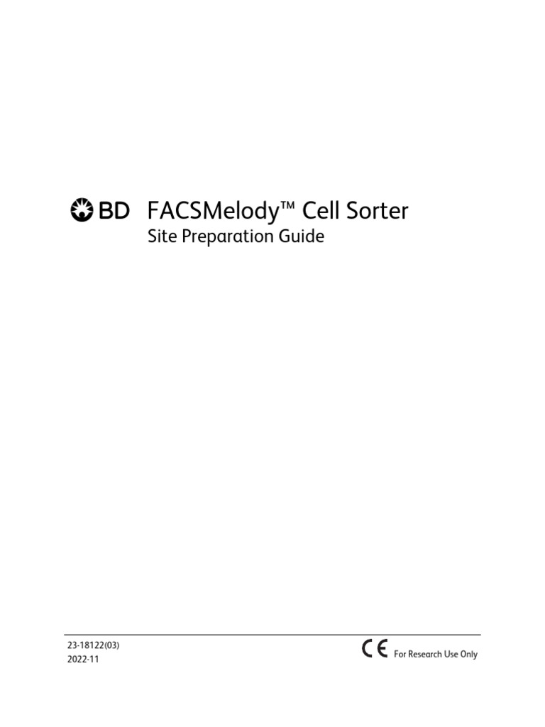23 18122 03 11 2022 Bd Facsmelody Cell Sorter Site Preparation