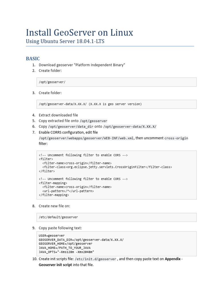 Install GeoServer On Linux | PDF | Computer File | Java (Software Platform)