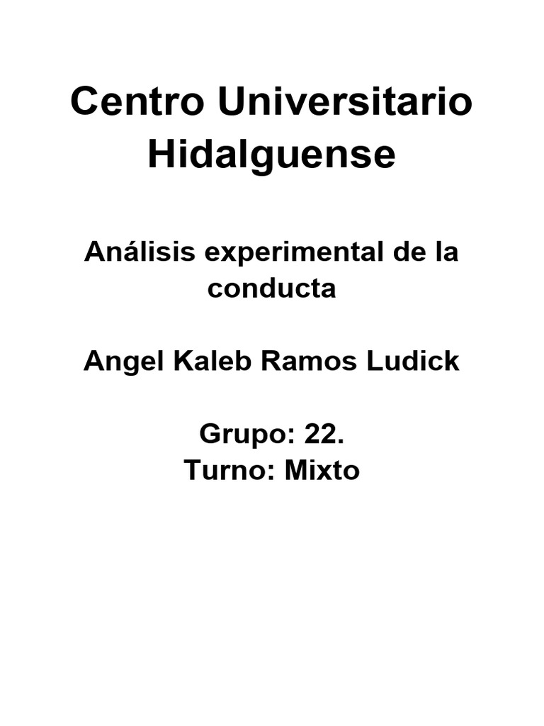 Trabajo Análisis Experimental de La Conducta - Kaleb - Ramos | PDF ...