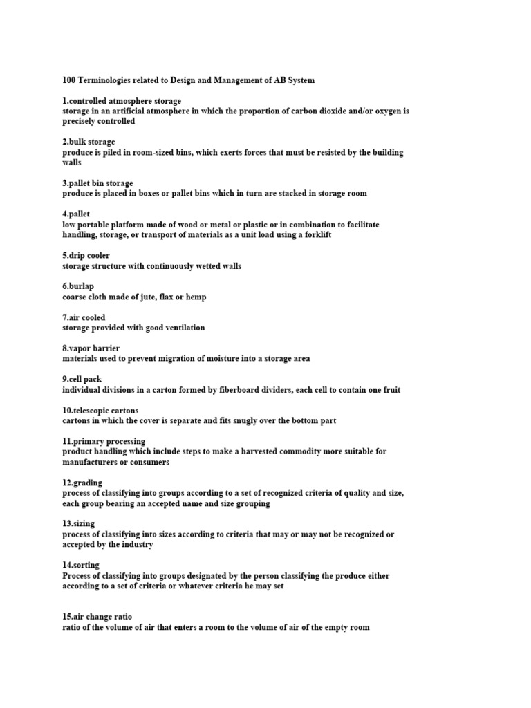 Agricultural Processing Terminologies | PDF | Food Preservation ...