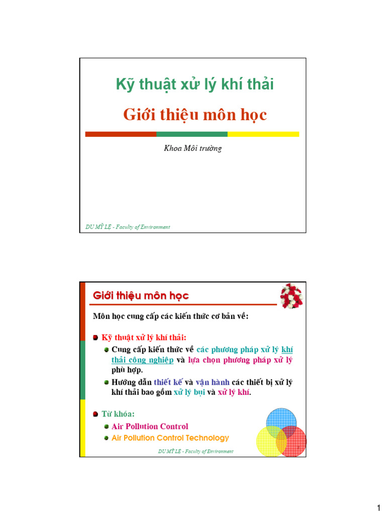 2.gioi Thieu Mon Hoc KTXL Khi Thai-2 | PDF | Natural Environment | Pollution