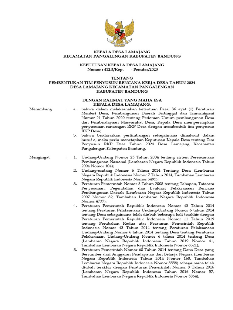 SK Tim Rkpdes 2024 | PDF