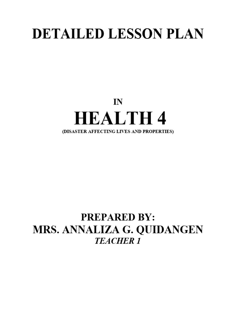 Health 4: Disaster Preparedness Lesson | PDF | Natural Disasters | Hazards