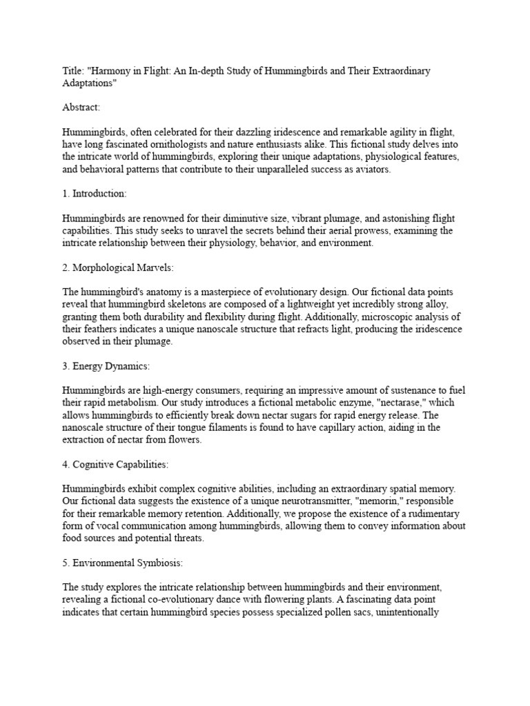 Humming Bird Data and Literature | PDF | Flowers | Feather