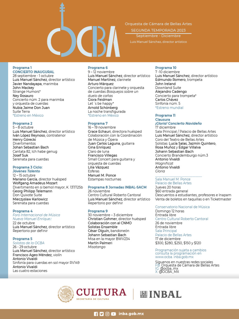 Cartel Ocba 1 1 1 | PDF | Música clásica | Composiciones Musicales