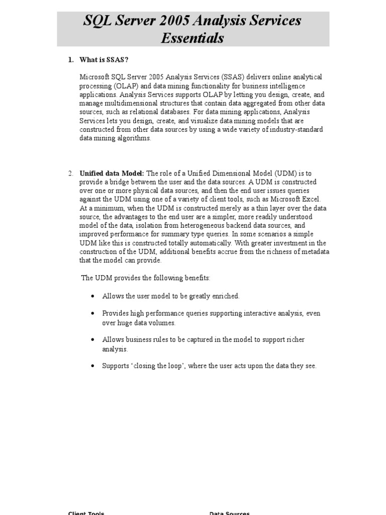 SSAS Essentials | PDF | Microsoft Sql Server | Databases