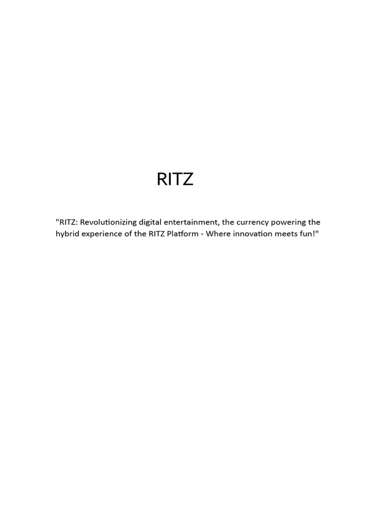 RITZ | PDF | Cryptocurrency | Investing
