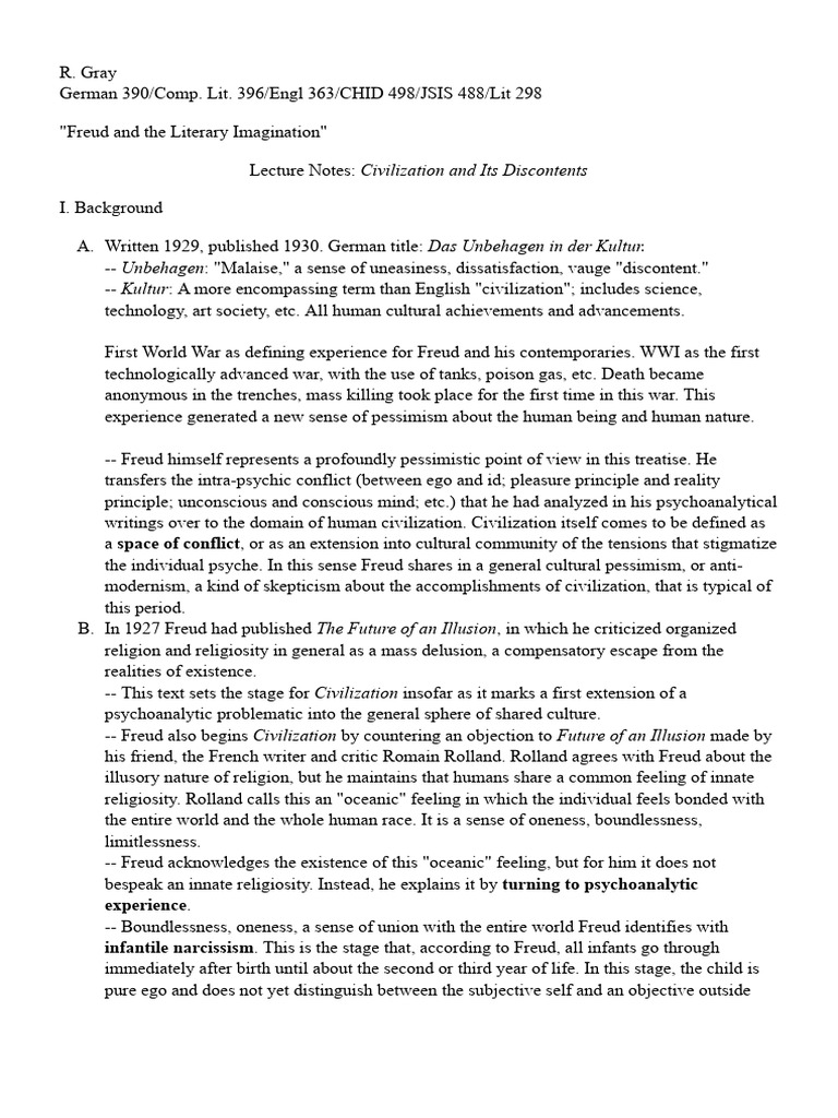 Freud, Civilization and Its Discontents | PDF | Id | Sigmund Freud