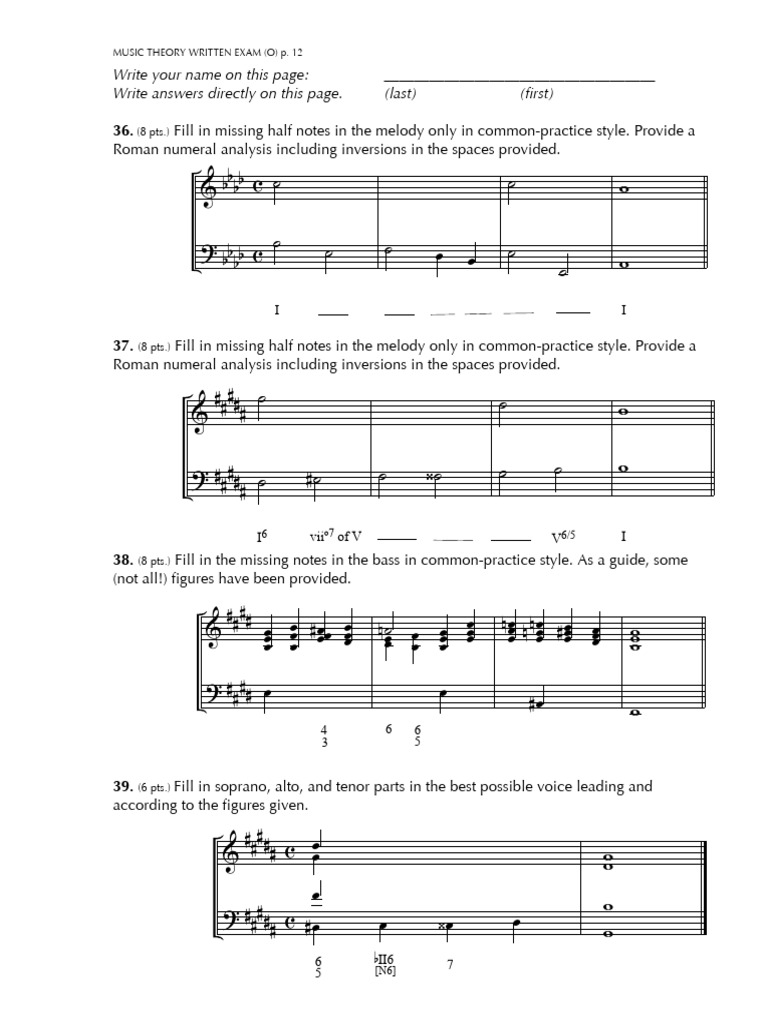 Written Theory Sample12 | PDF | Vocal Music | Choral Music
