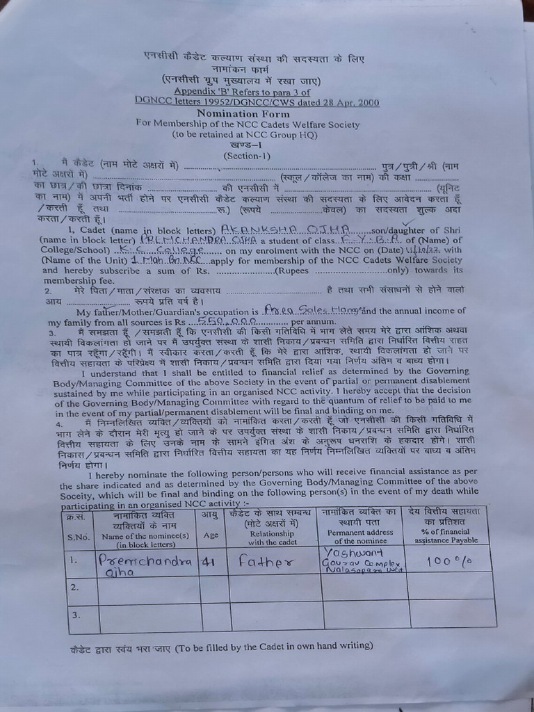 Nomination Form | PDF | Military Rank | United States Department Of Defense