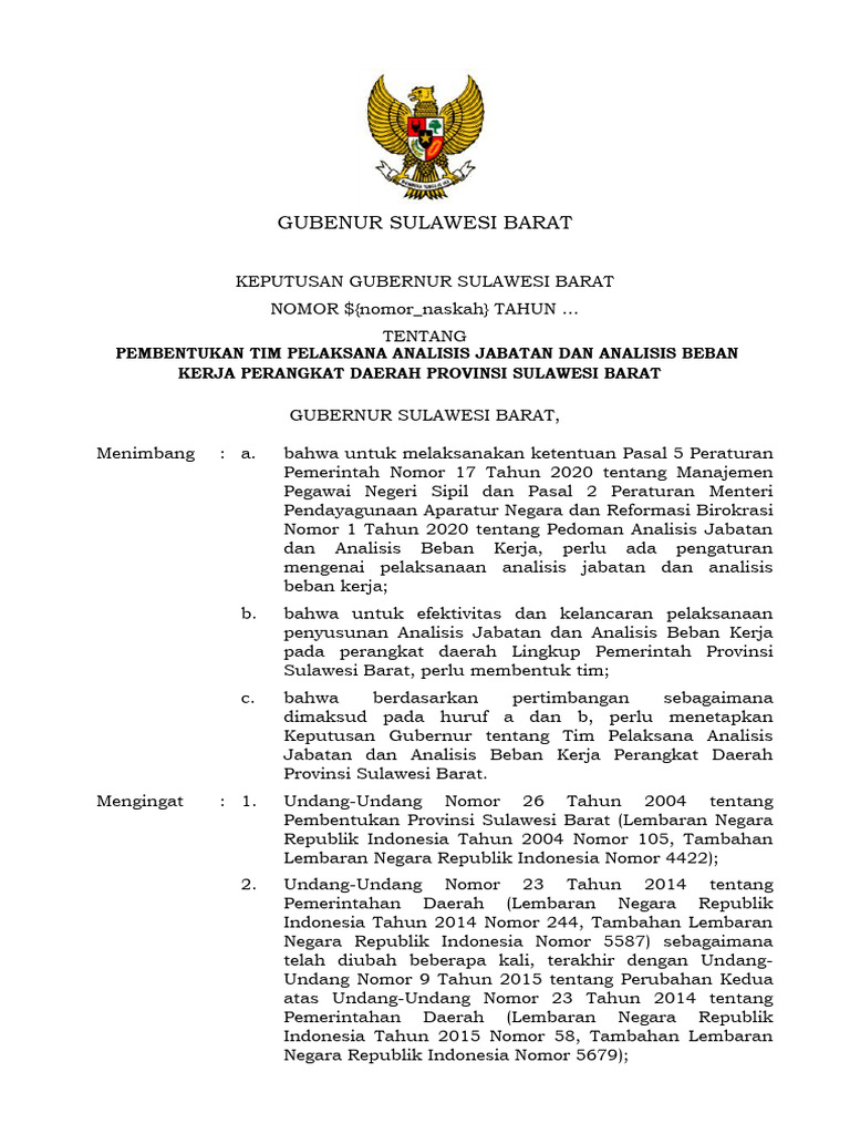 SK Tim Penyusun Anjab Abk | PDF