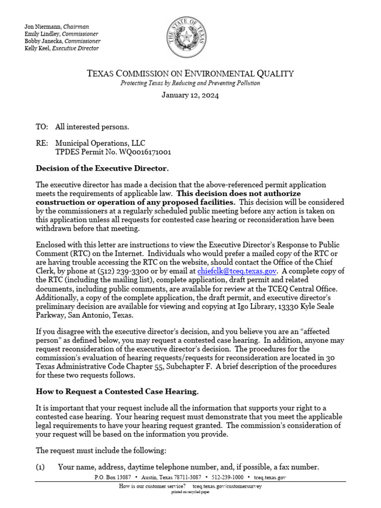 Texas Commission On Environmental Quality | PDF | Public Services ...