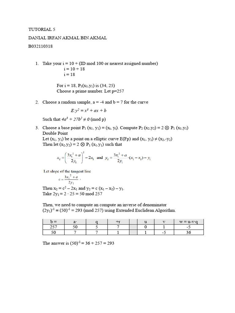 Crypto Tutorial 5 b032110318 | PDF | Mathematical Objects | Discrete ...