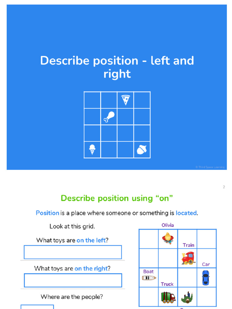 Describe Position - Left and Right | PDF