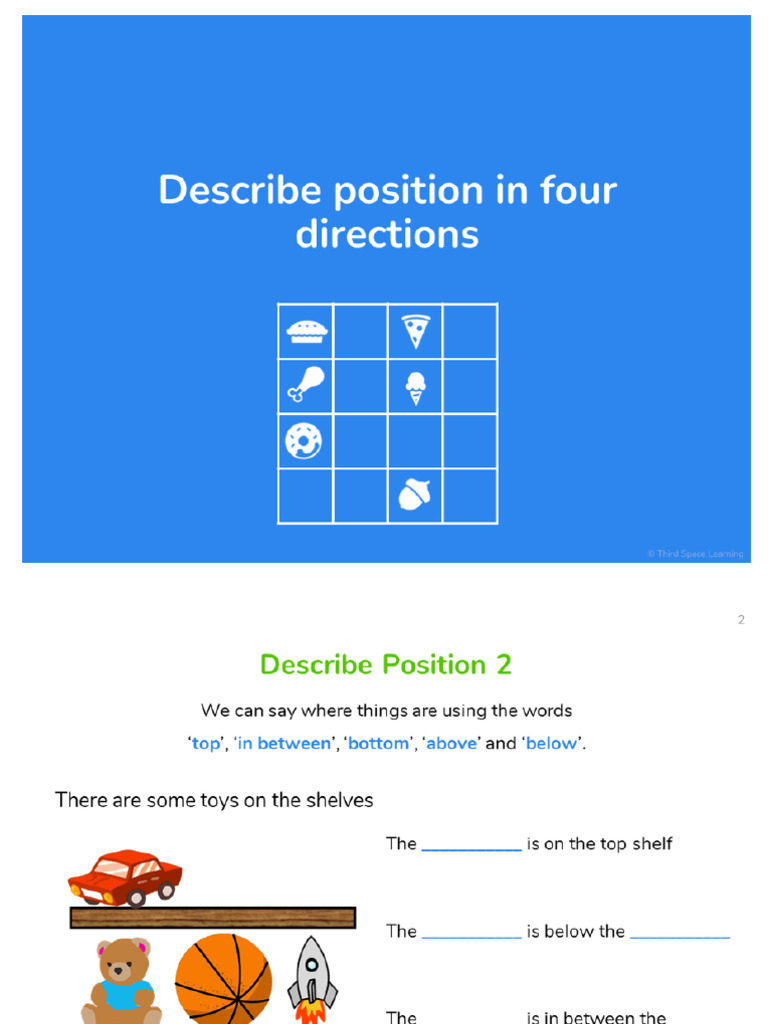Describe Positions in Four Directions | PDF
