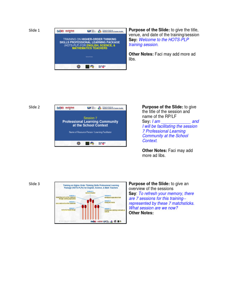S7 - SD With Notes - PLC in Schools | PDF | Teachers | Learning