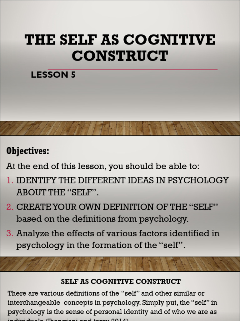 The Self As Cognitive Construct 4 | PDF | Self Concept | Id