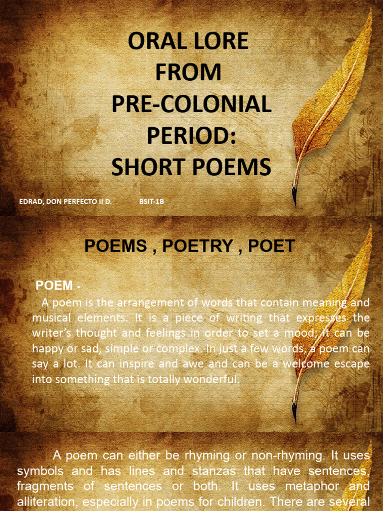 Pre-Colonial Filipino Poetry Forms | PDF | Poetry | Writing