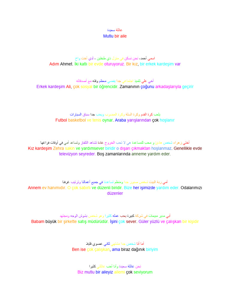 Hikaye 2 Mutlu Aile | PDF