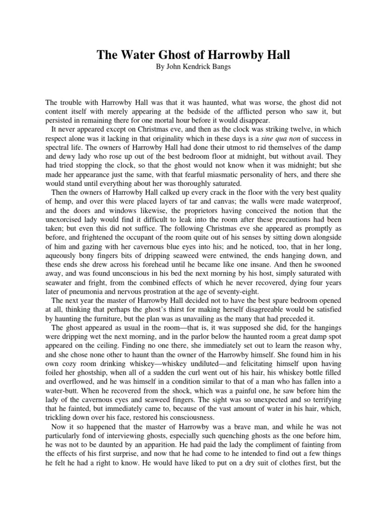 The Water Ghost of Harrowby Hall | PDF | Water | Ghosts