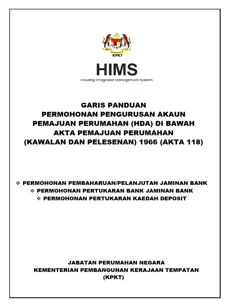 GARIS PANDUAN PENGURUSAN HDA Pind 190523 | PDF