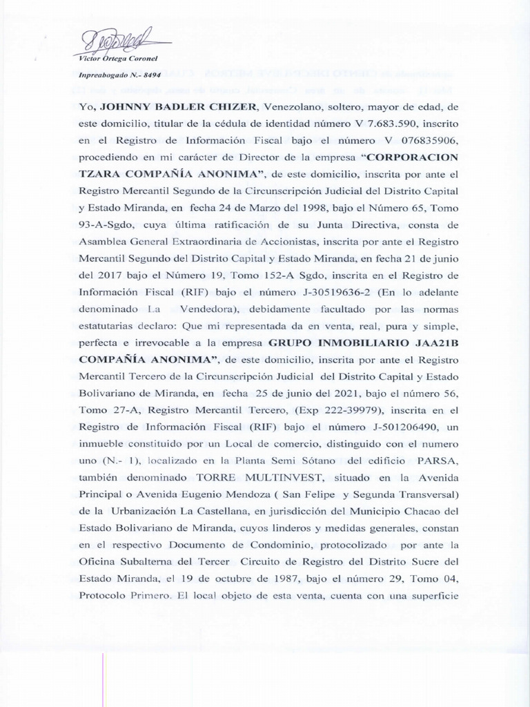 Documento Local Tzara 023 | PDF