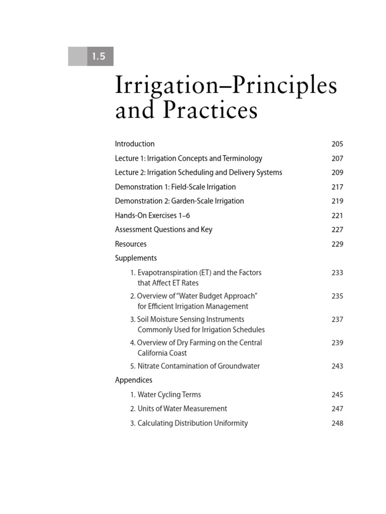 Irrigation Principles and Practices | PDF | Irrigation | Soil
