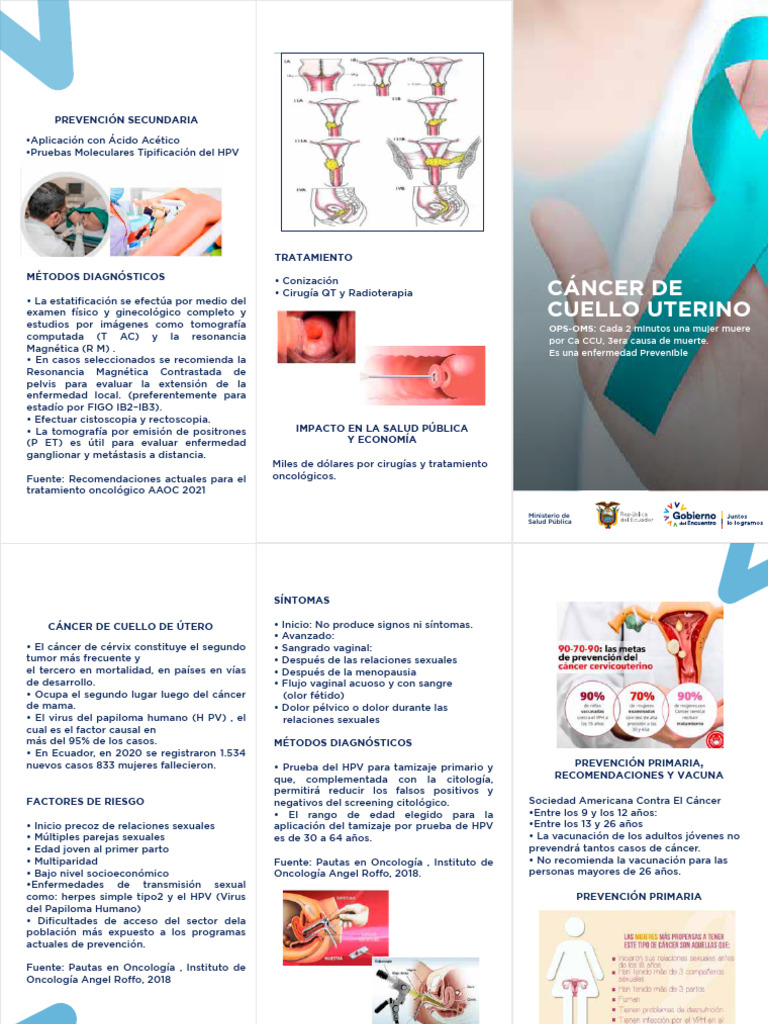 Triptico Cancer de Cuello Uterino | PDF | Cáncer de cuello uterino | Cáncer